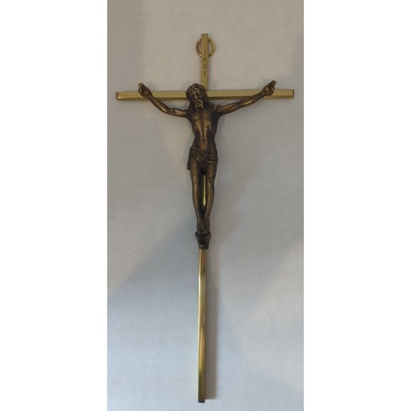 Accents | Inri 1 Brass Crucifix Jesus Giving Peace Signs 60s 70s Hippie ...